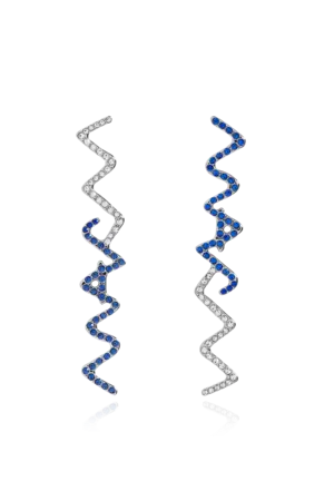 Marni Earrings With Shimmering Crystals - Silver