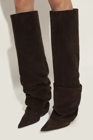 LE SILLA Andy Suede Knee-high Kitten Heel Boots