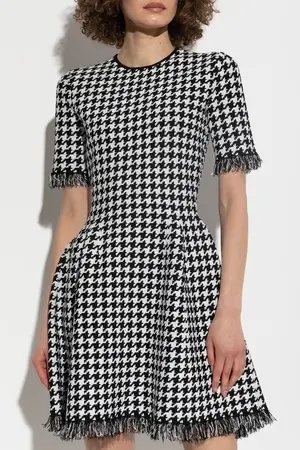 Alexander McQueen Houndstooth Patterned Dress