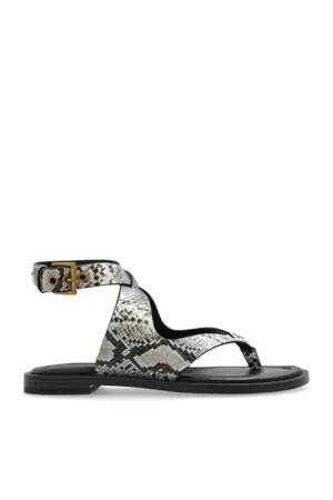 Michael Kors Irene Snakeskin Sandals - Cream