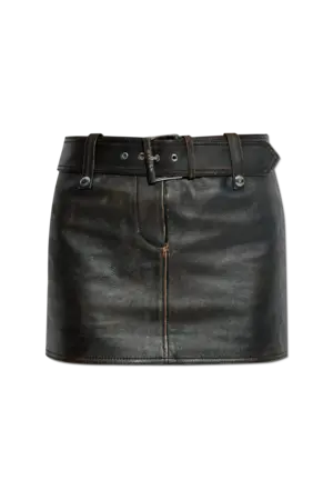 Alexander McQueen Leather Mini Skirt