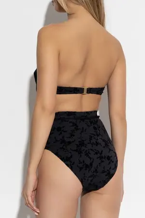 Zimmermann High-waisted Swimsuit Bottom With Floral Pattern And Gold Embellishments