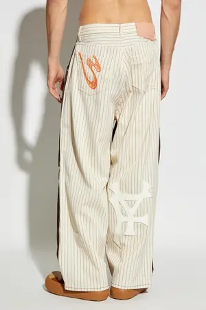 PDF Striped Wide-leg Trousers