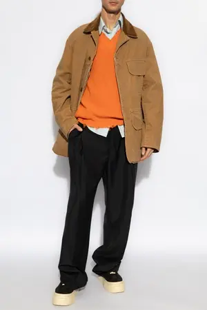 MAISON MARGIELA Cotton Jacket With Corduroy Collar And Pockets