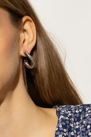 Isabel Marant Étoile Engraved Logo Brass Earrings - Silver