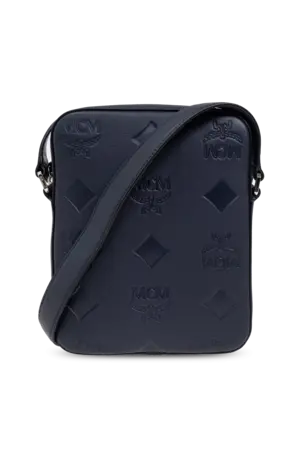 Mcm Leather Shoulder Bag - Navy Blue