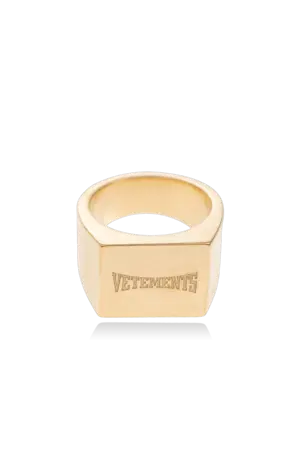 Vetements Logo Signet Ring - Gold