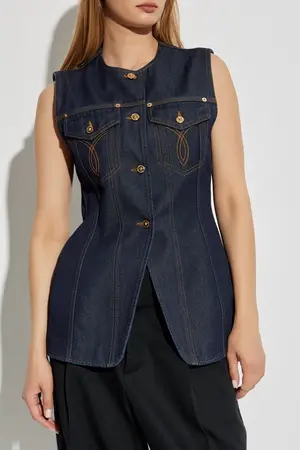 Versace Denim Vest - Navy Blue