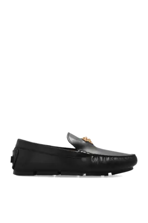 Versace La Medusa Leather Moccasins
