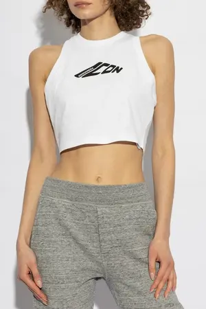 Dsquared2 Sleeveless Crop Top - White