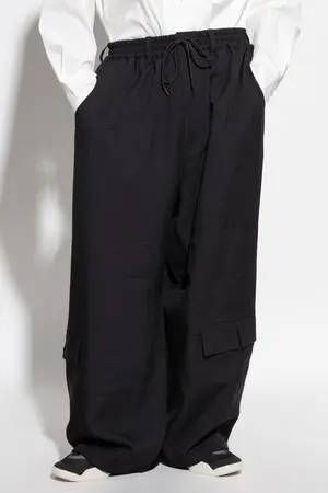Y3 Oversized Wide-leg Trousers With Pockets
