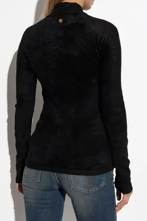 Versace Velvet Long Sleeve Top