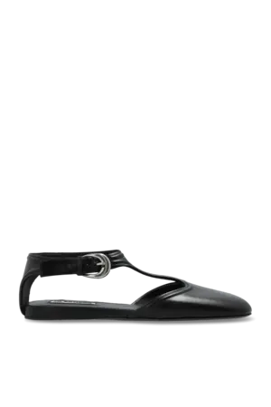 JIL SANDER Leather Ballet Flats - Black