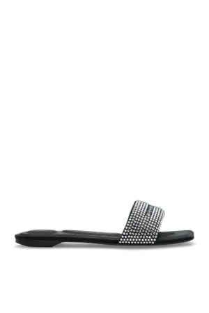 Alexander Wang Crystal Embellished Slides Silver