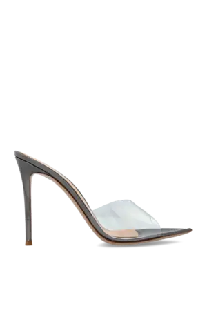 GIANVITO ROSSI Elle Heeled Mules Silver