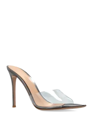 GIANVITO ROSSI Elle Heeled Mules - Silver