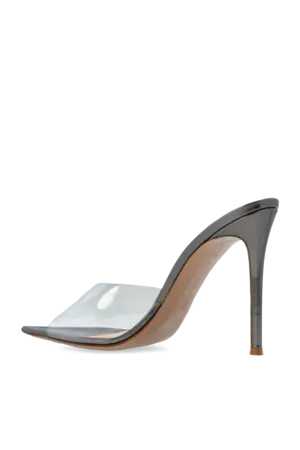 GIANVITO ROSSI Elle Heeled Mules - Silver