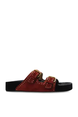 Isabel Marant Lennyo Suede Slides - Burgundy