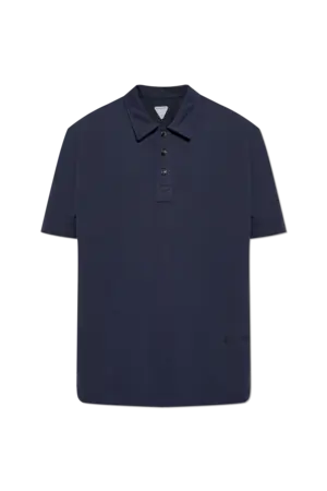 Bottega Veneta Polo With Collar - Navy Blue