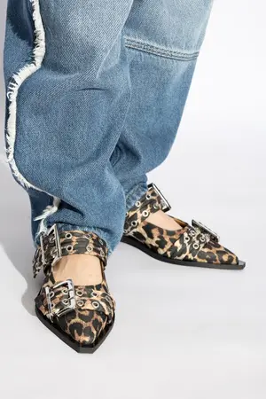 GANNI Animal Print Ballet Flats