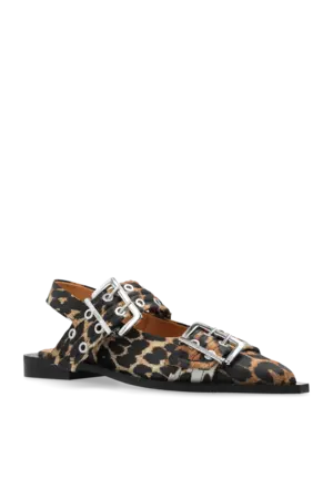 GANNI Animal Print Ballet Flats
