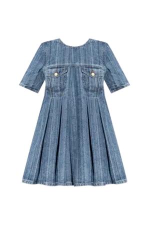 GANNI Denim Dress With Darts - Blue