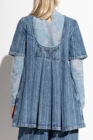 GANNI Denim Dress With Darts - Blue