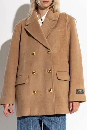 GANNI Double-breasted Coat - Brown