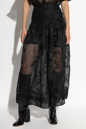 GANNI Floral Tulle Maxi Skirt