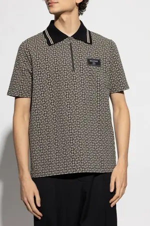 Balmain Polo With Monogram - Beige