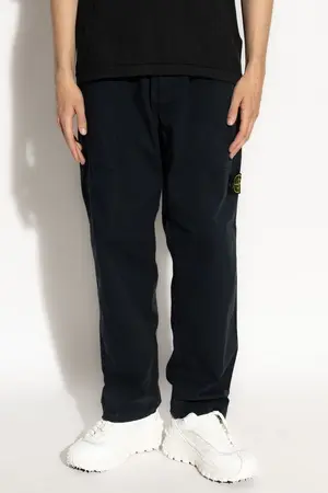 Stone Island Trousers With Multiple Pockets - Navy Blue