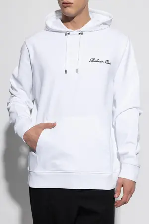 Balmain Hooded Cotton-blend Sweatshirt