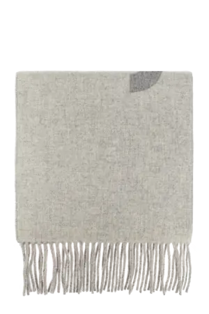 Jacquemus Wool Scarf With Logo - Grey