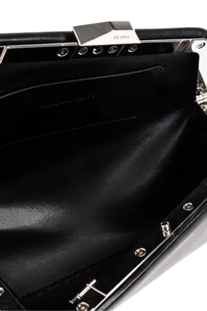 Attico Midnight Leather Clutch - Black