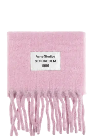 Acne Studios Scarf With Logo Pink