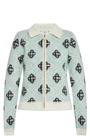 Casablanca Patterned Knit Cardigan