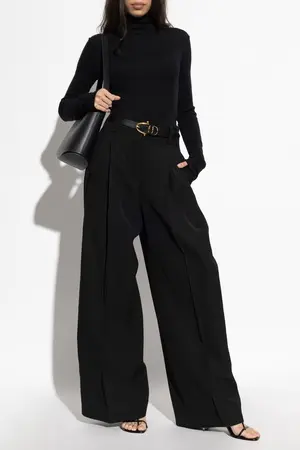 JIL SANDER Pleated Wide-leg Trousers - Black