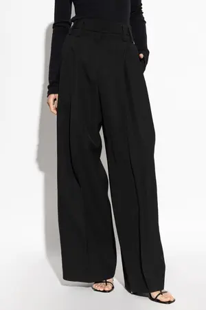 JIL SANDER Pleated Wide-leg Trousers - Black