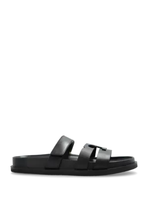 Tory Burch Leather Ines Slides - Black