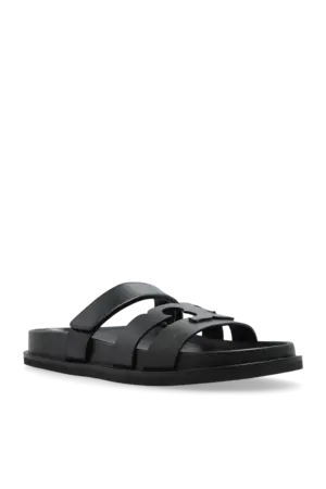 Tory Burch Leather Ines Slides - Black