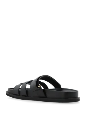 Tory Burch Leather Ines Slides - Black