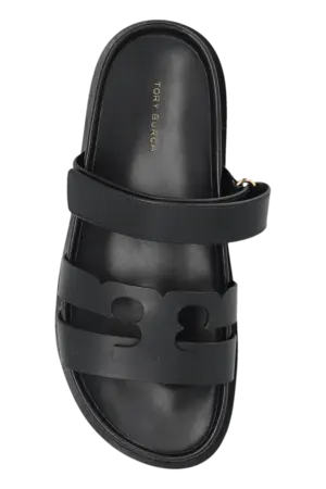 Tory Burch Leather Ines Slides - Black