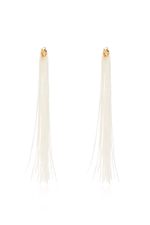 JIL SANDER Earrings With Long Tassels - Cream