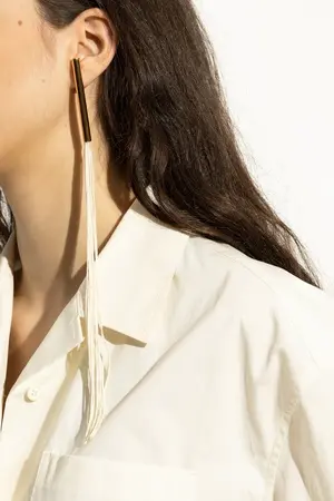 JIL SANDER Earrings With Long Tassels - Cream