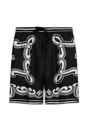 Dolce & Gabbana Silk Printed Shorts - Black