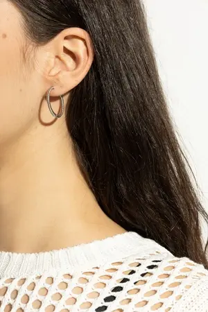 ALLSAINTS Round Brass Earrings With Twisted Rope Texture