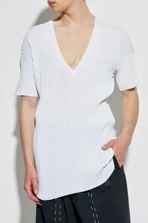 MAISON MARGIELA Ribbed V-neck Sweater