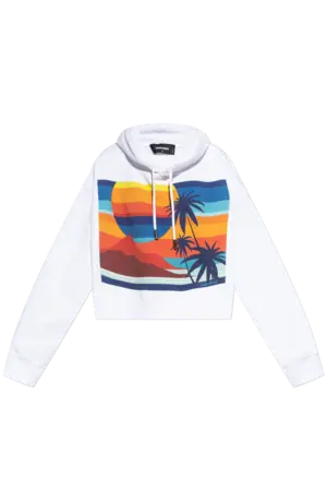 Dsquared2 Summer Lovers Capsule Cotton Hoodie - White