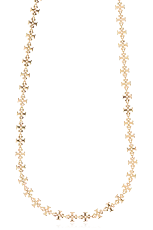Tory Burch Brass Logo Necklace - Gold