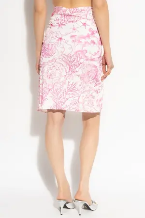 Versace Underwater Barocco Print Midi Skirt